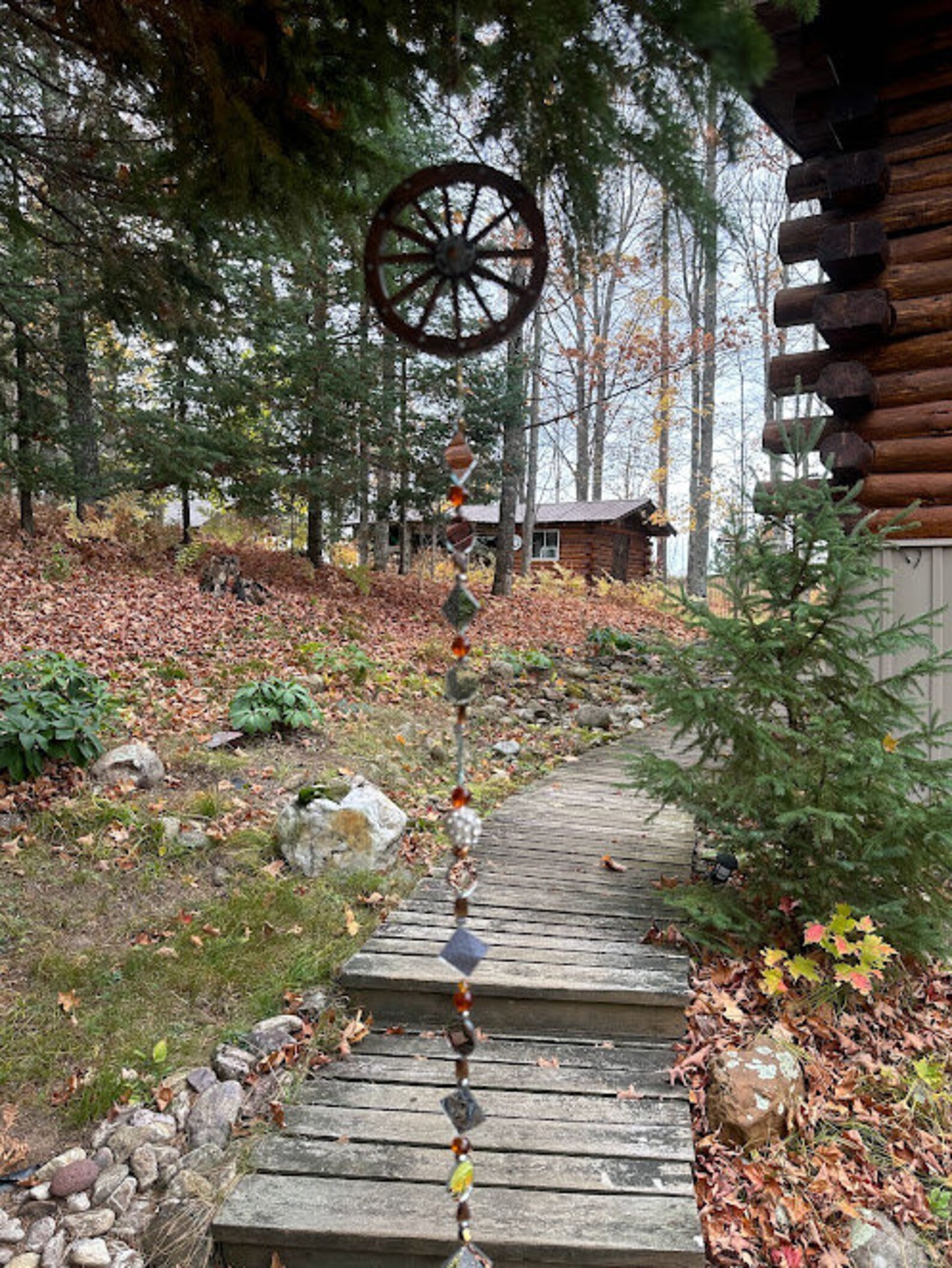 Rustic Wagon Wheel Suncatcher Crystals Brown Silver Gold Large Prism - Etsy