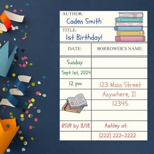 Book Birthday Invitation Template/ Storybook Birthday/ Baby's First ...