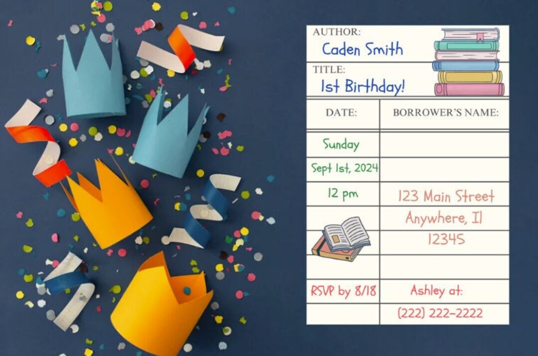 Book Birthday Invitation Template/ Storybook Birthday/ Baby's First ...