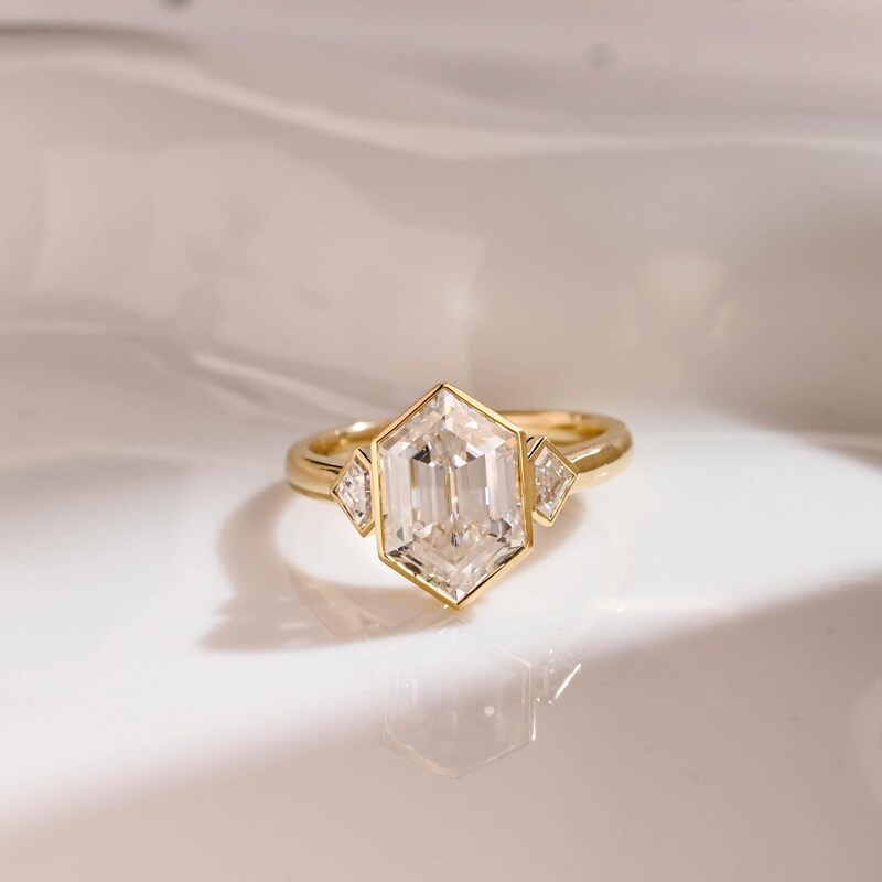Hexagon Engagement Ring - Etsy