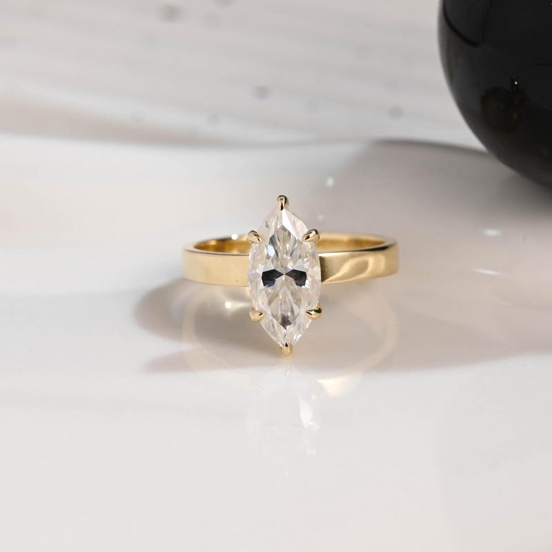 White Gold Bar Ring Thick - Etsy