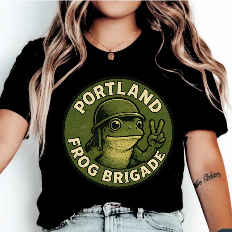 Portland Frog Brigade PNG, Funny Protest Frog Design, Retro Peace Frog ...