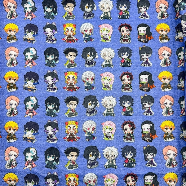 Anime Collage Fabric - Etsy