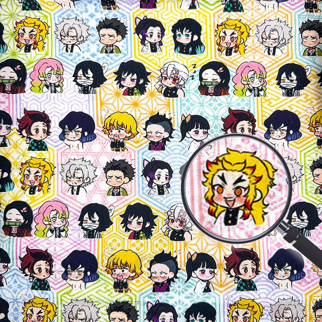 Anime Collage Fabric 100 % Cotton Woven Fabric by the Half Meter - Etsy