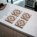 Beige Tile Stone Coaster Set, Mexican Talavera Wood Coasters, Moroccan ...