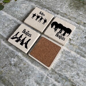The Beatles Stone Coasters, Abbey Road Wood Coasters, Rock Music ...