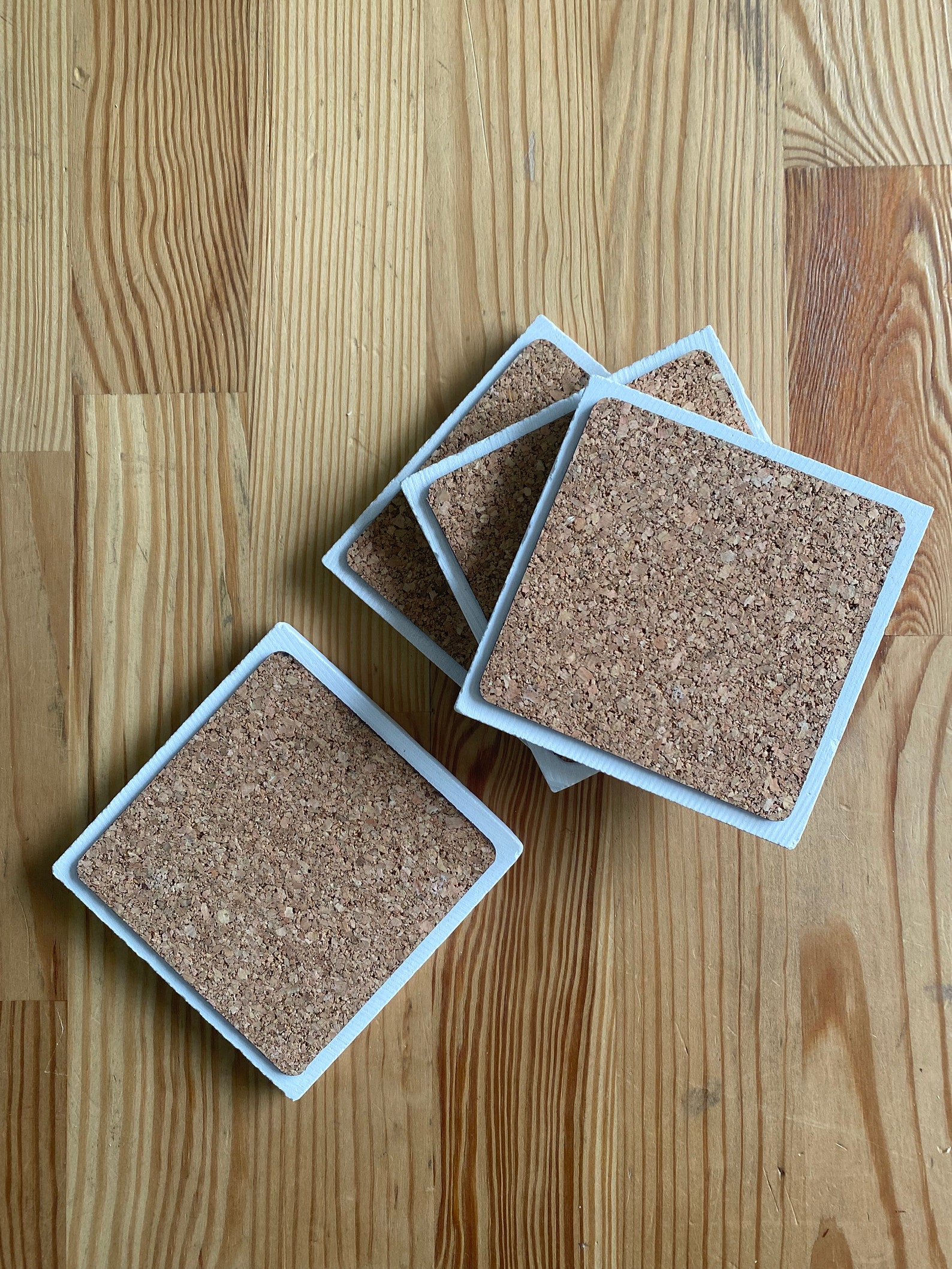 Beige Tile Stone Coaster Set, Mexican Talavera Wood Coasters, Moroccan ...