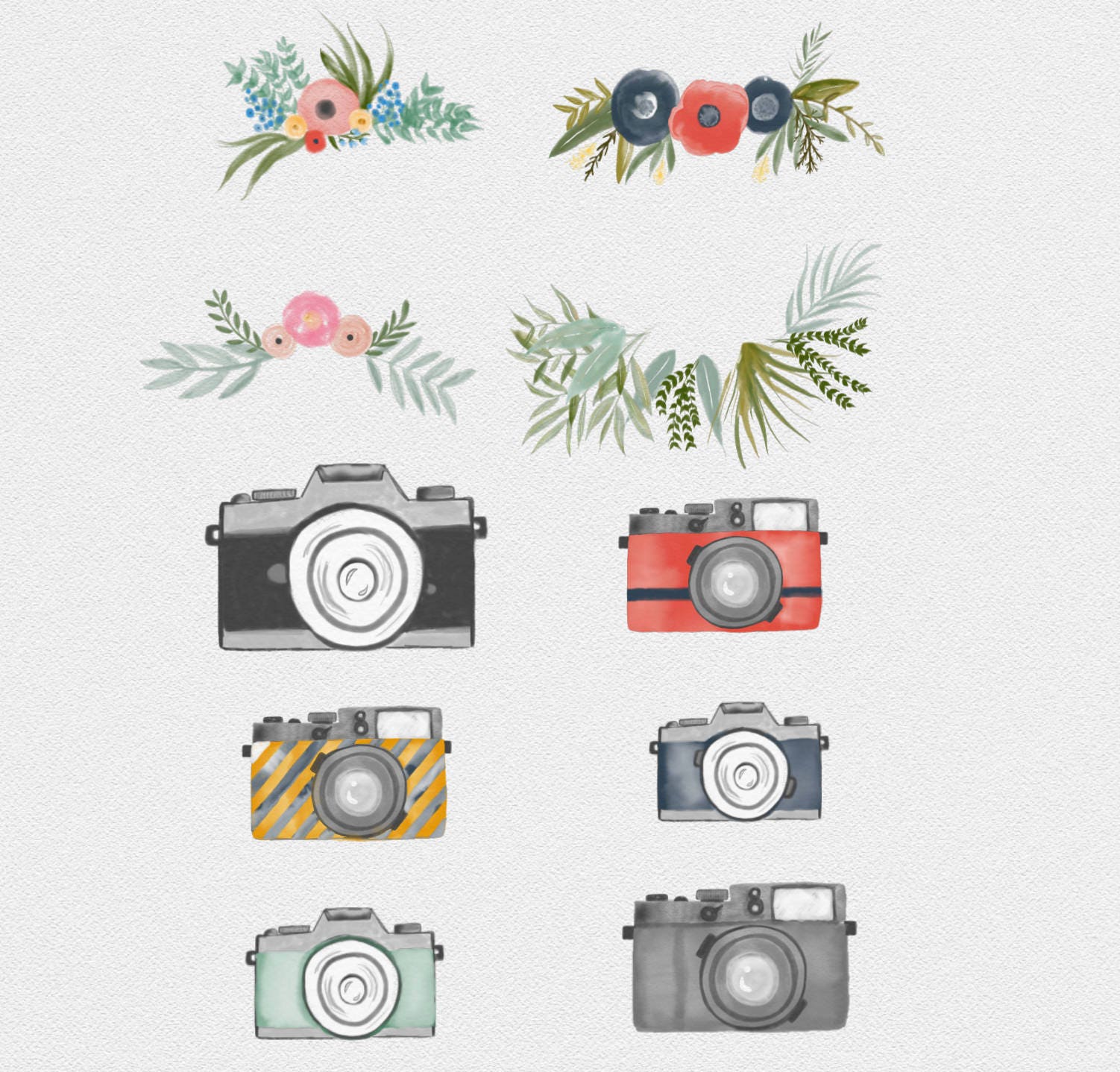 WATERCOLOR CAMERA CLIPART Branding Kit, Commercial Use, Photography ...
