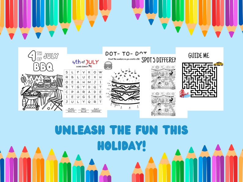 Printable 4th of July Activity Sheets for Kids, Independence Day, Fun ...