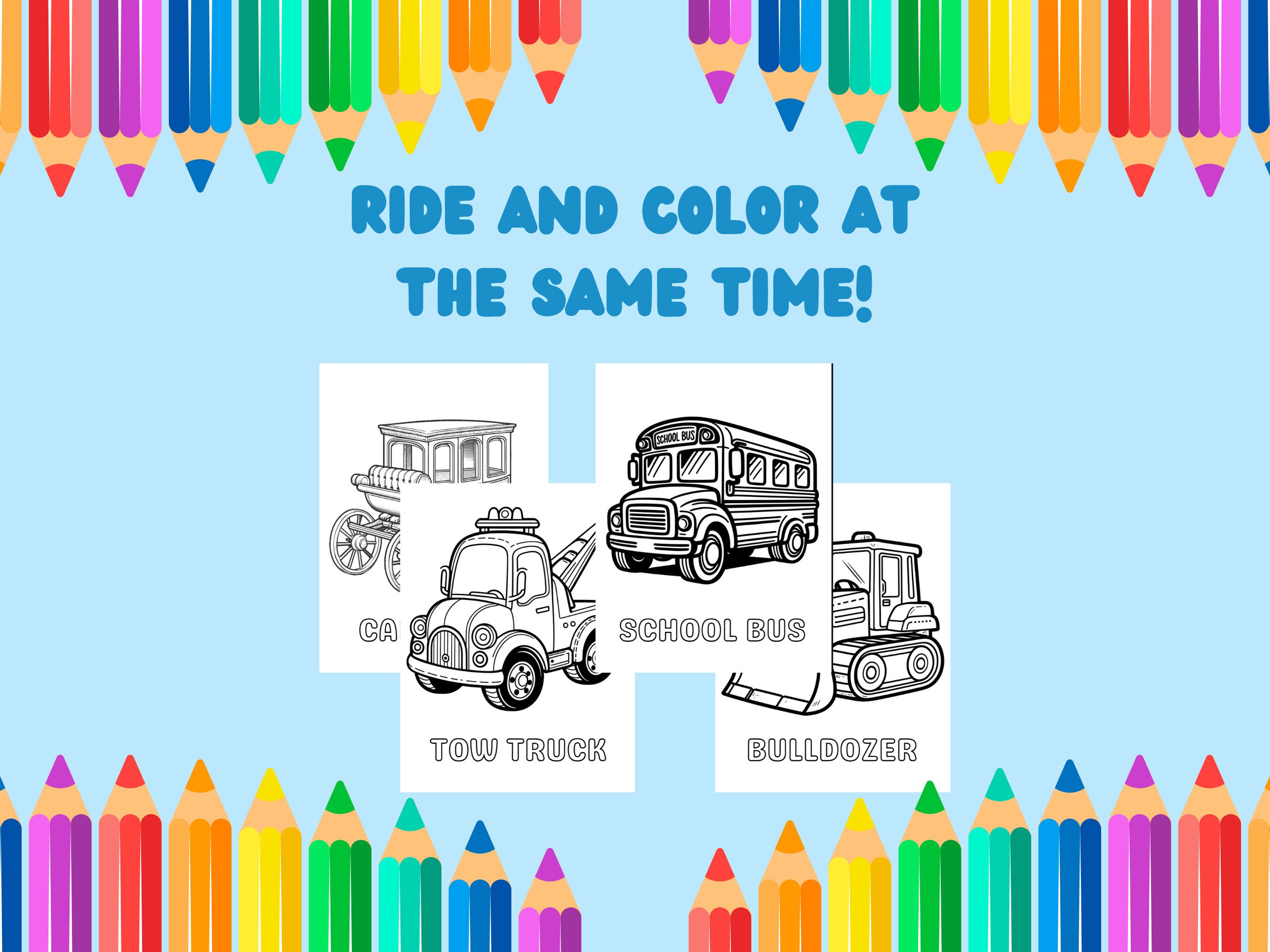 Printable Vehicles Galore Coloring Pages for Kids, Fun Educational ...