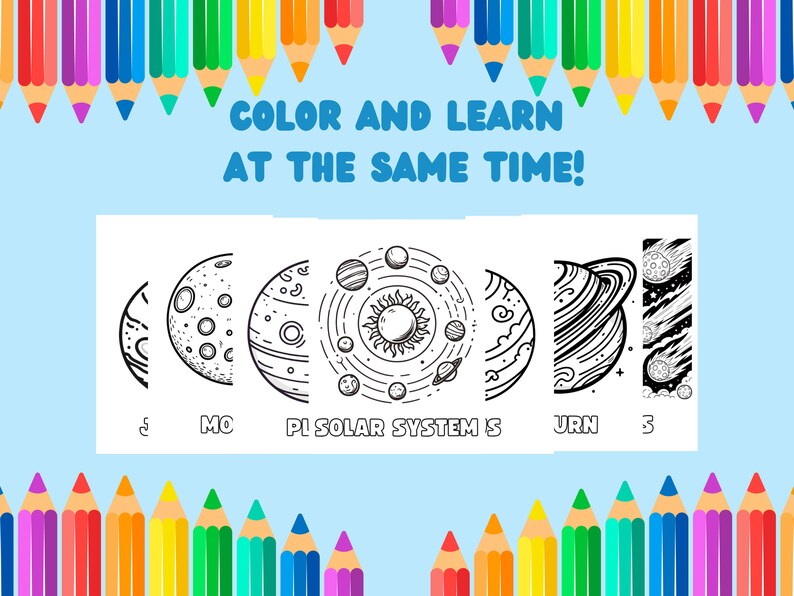 Space Theme Printable Coloring Pages for Kids, Summer Fun Coloring ...