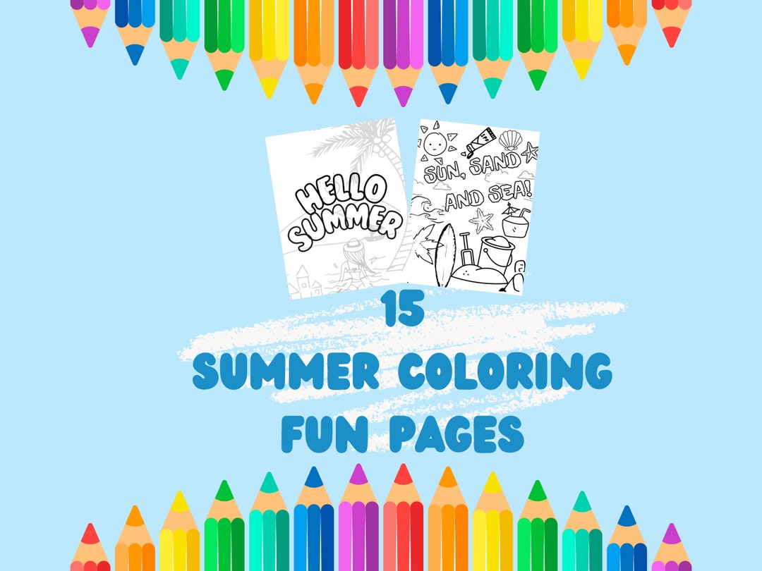 Printable Summer Fun Coloring Pages for Kids, Hello Summer, Summer Camp ...
