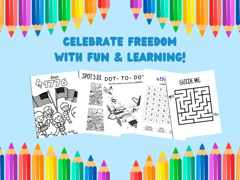 Printable 4th of July Activity Sheets for Kids, Independence Day, Fun ...