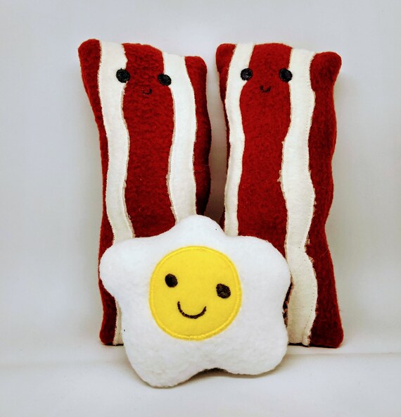 Happy Bacon and Egg Plushie - Etsy