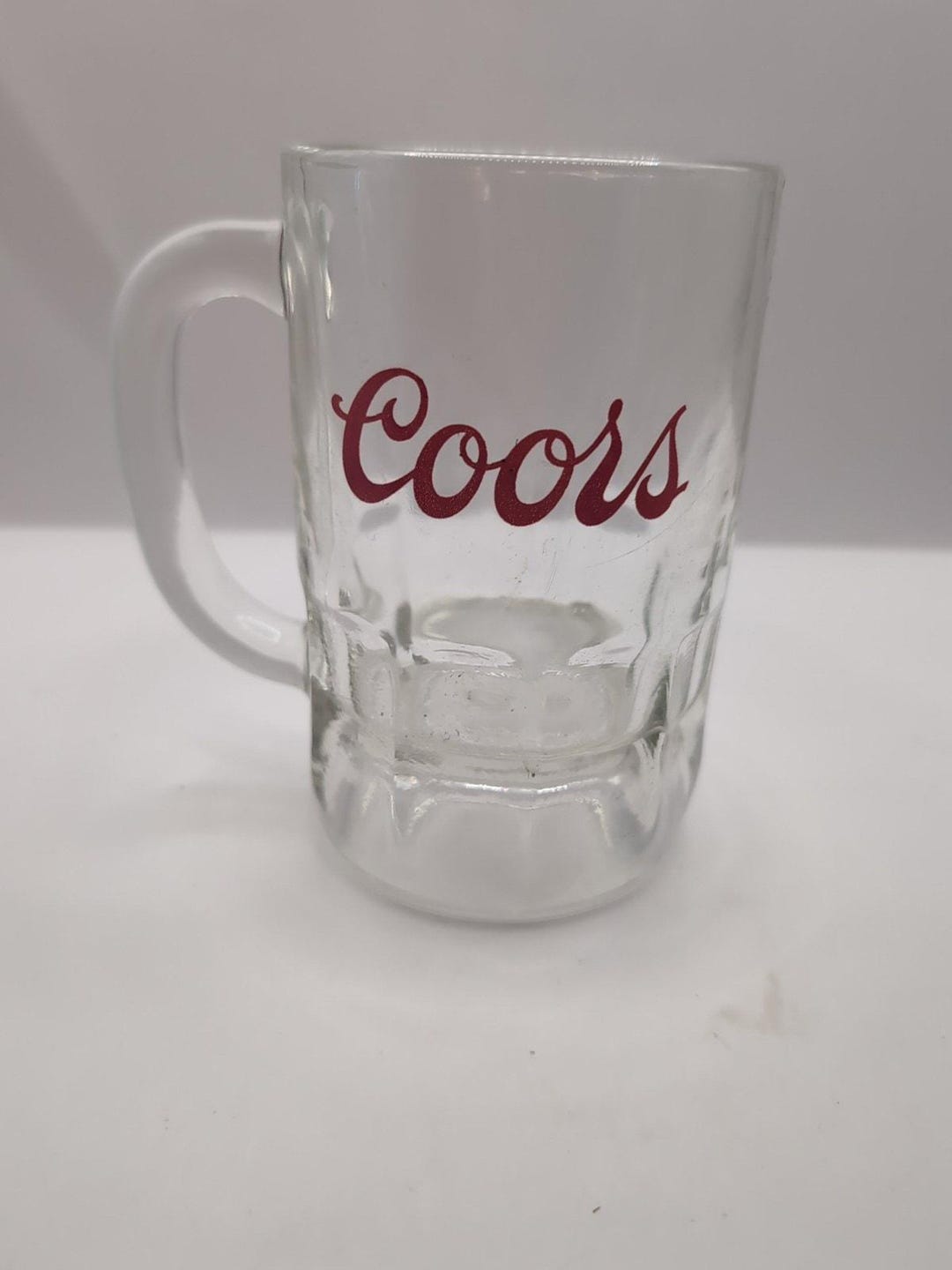 Original COORS Beer Logo Barware Vintage Heavy Thick Mug Glass Cup BEER ...