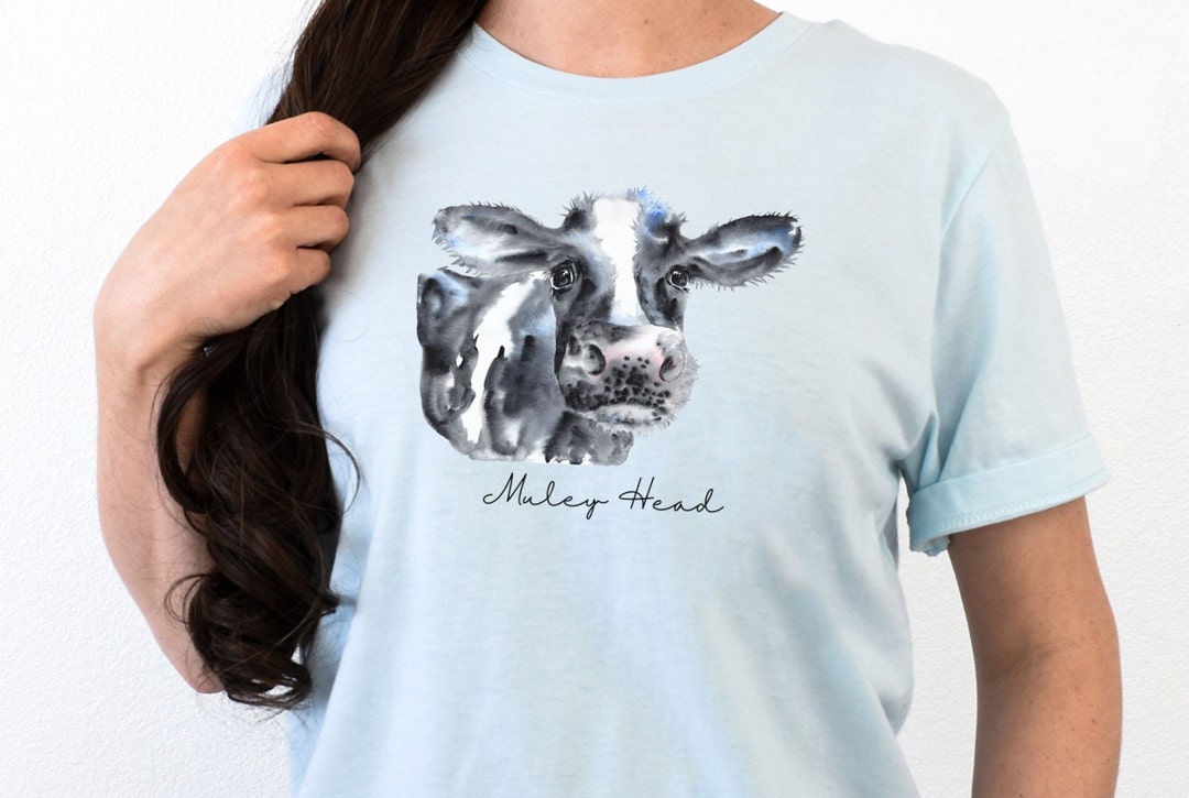 Cow Muley Head Cottage Core Tshirt, Farm Life Rustic Tshirt, Cow Girl ...