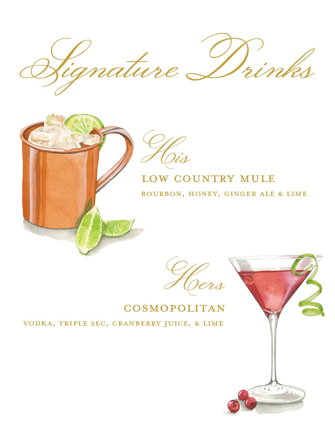 Custom Bar Signage/ Signature Drink Signage - Etsy