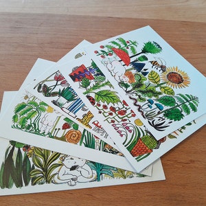 Ink and Watercolour Drawings - Set of 5 Printed Postcards - Etsy