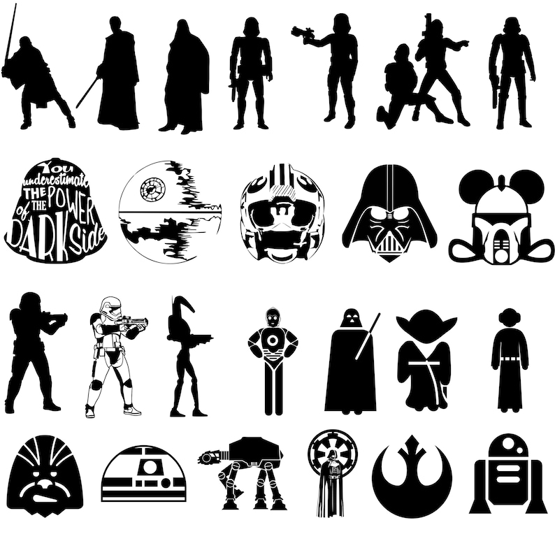 Star Wars SVG Bundle, Starwars Svg, Mandalorian Svg, Darth Vader Svg ...