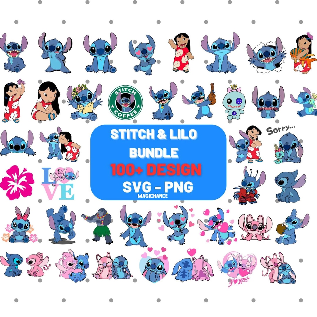 Stitch SVG Bundle, Cartoon SVG Bundle, Stitch Clipart, Stitch PNG, Svg ...