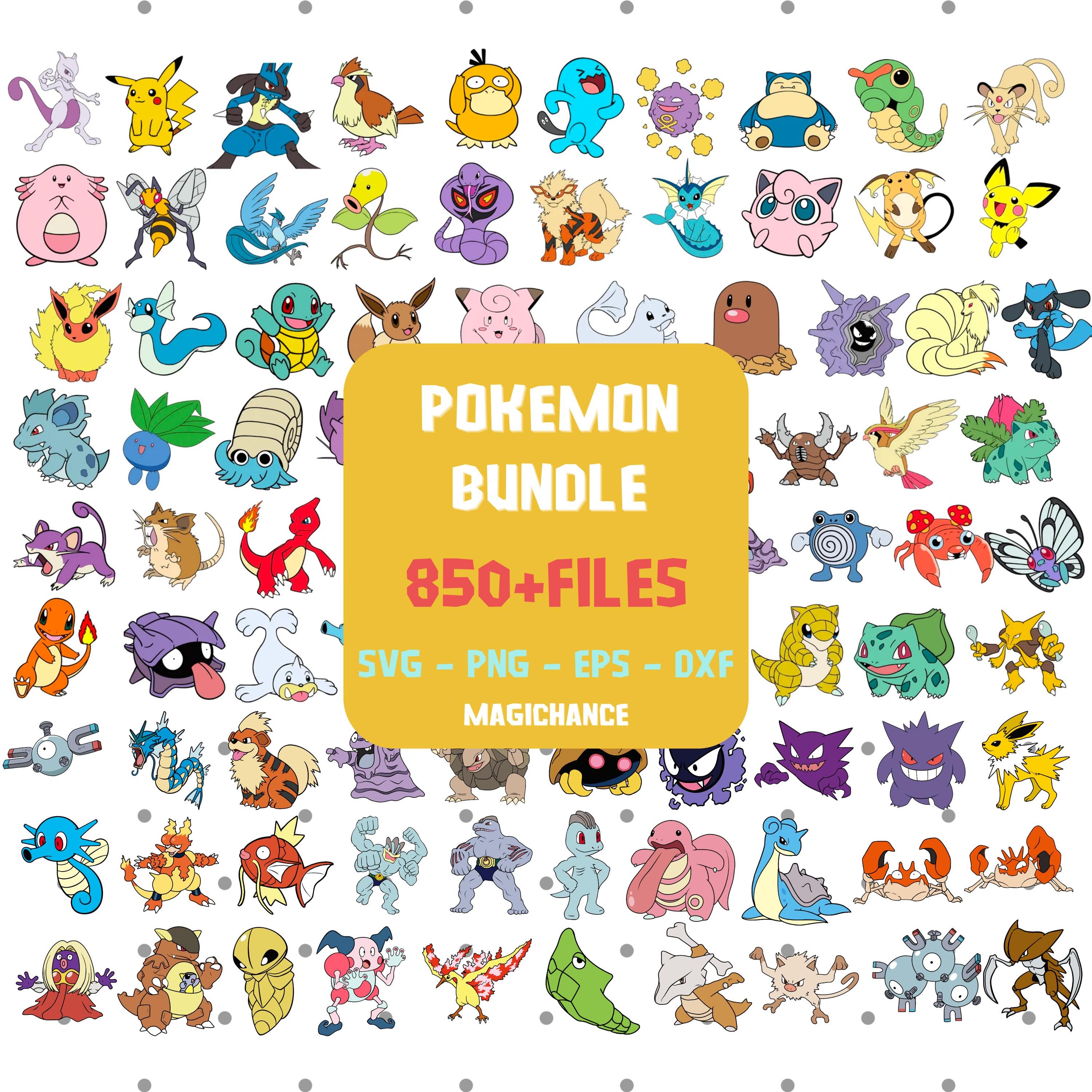 Pokemon SVG Bundle Pokemon Clipart, Pikachu Svg, Pokemon Birthday ...