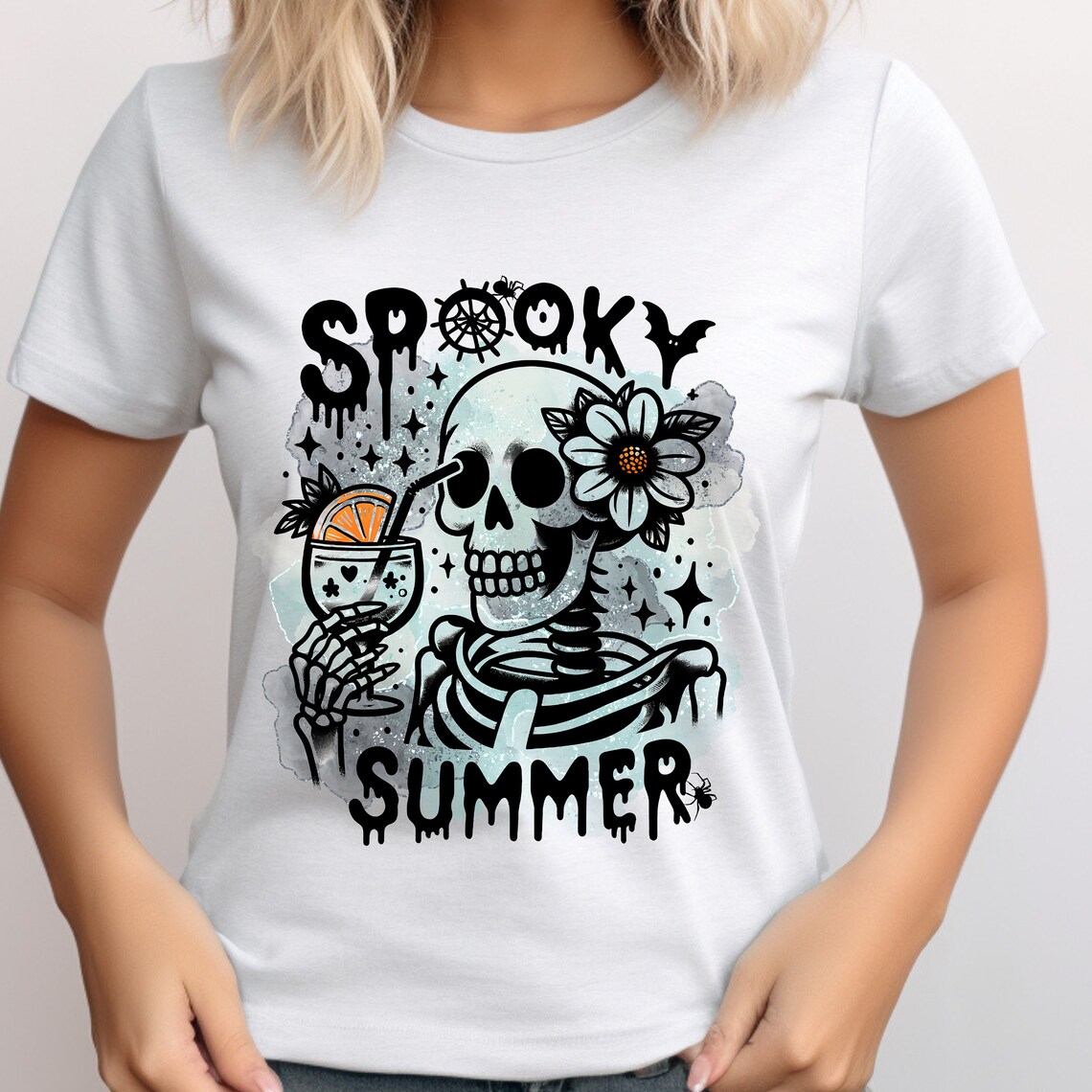 Spooky Summer PNG, Halloween Skeleton Skull Png, Sumer Vibes Png ...