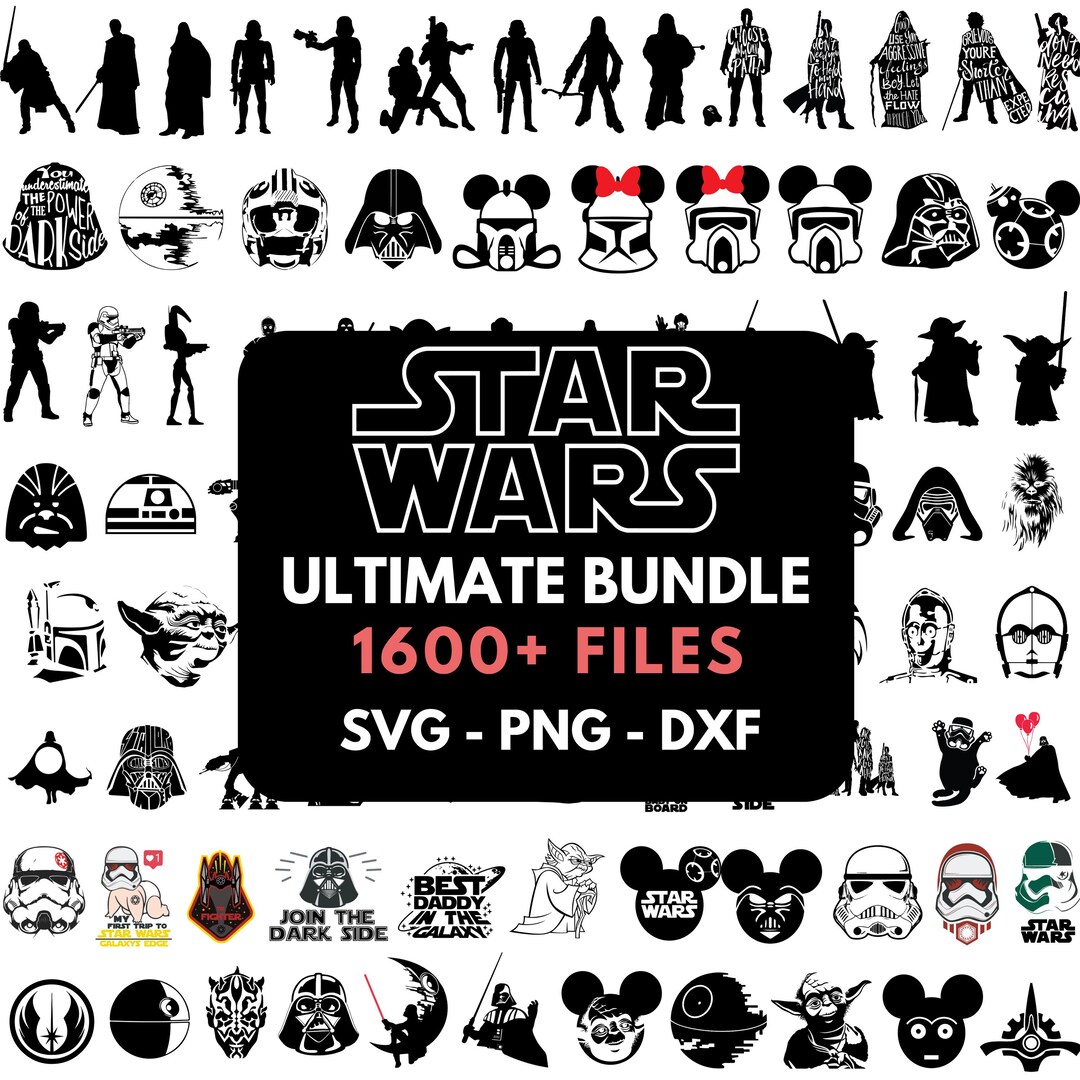 Star Wars SVG Bundle, Starwars Svg, Mandalorian Svg, Darth Vader Svg ...