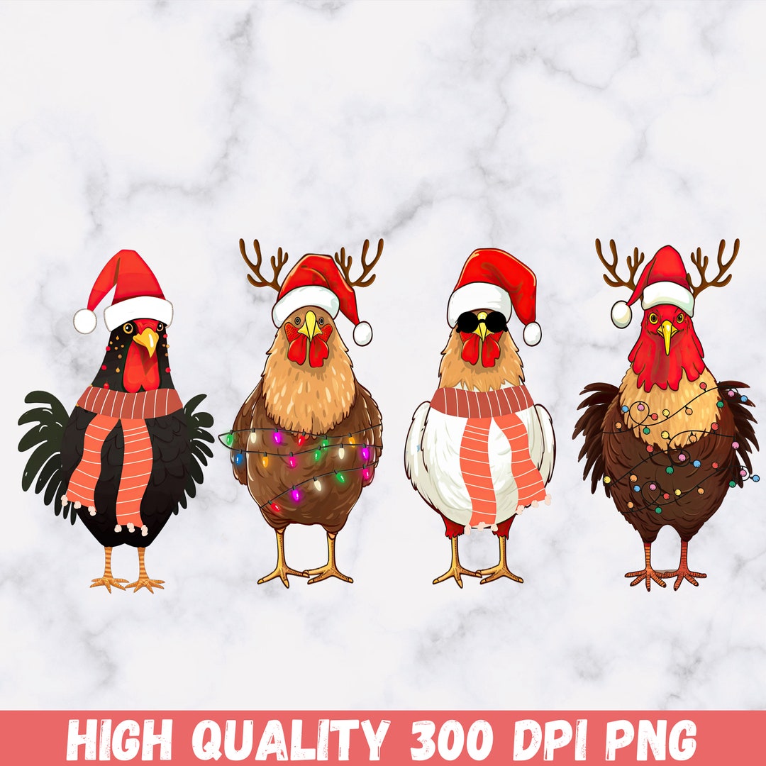 Funny Christmas Chickens PNG Sublimation Design, Merry Christmas PNG ...