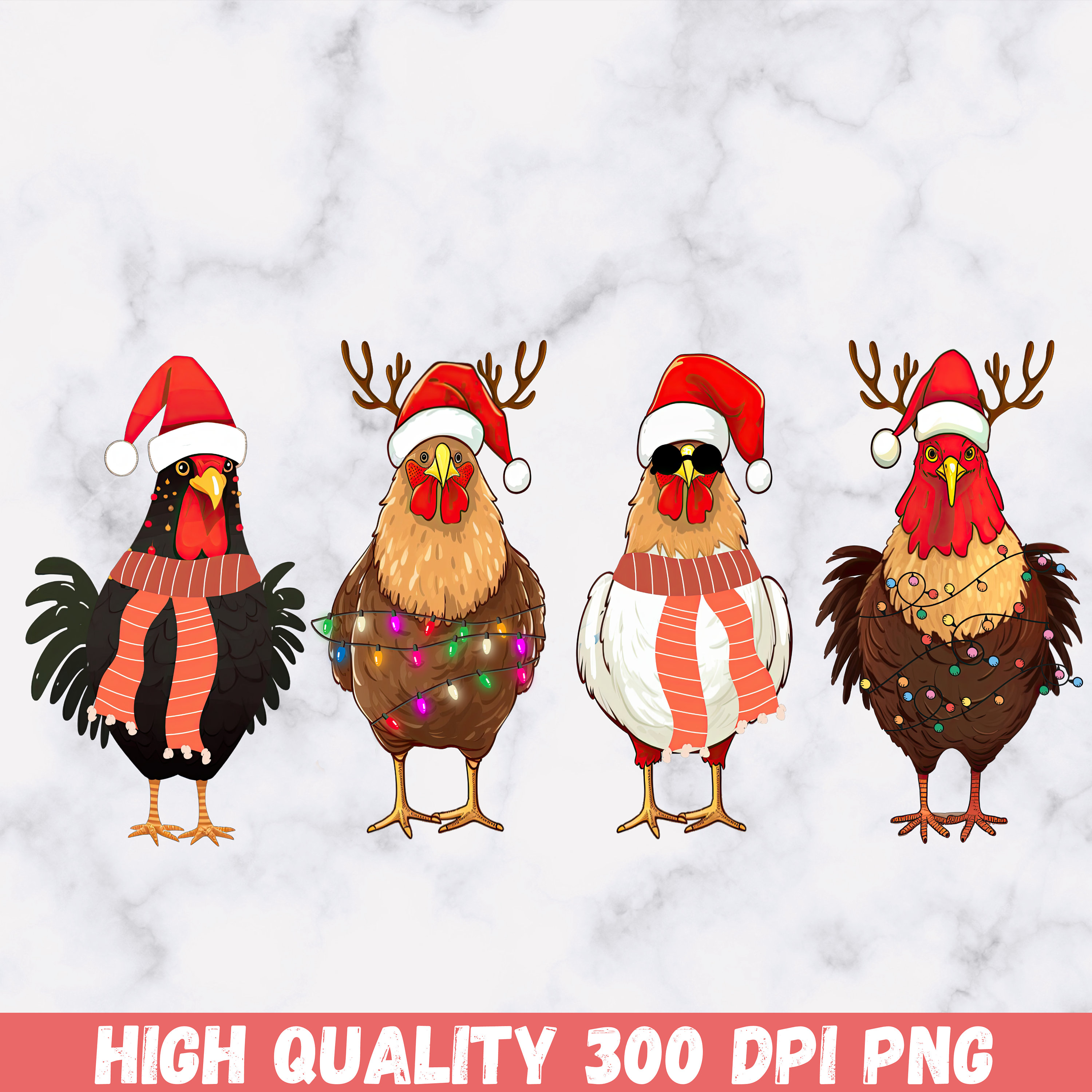 Funny Christmas Chickens PNG Sublimation Design, Merry Christmas PNG, Christmas Chicken Clipart ...