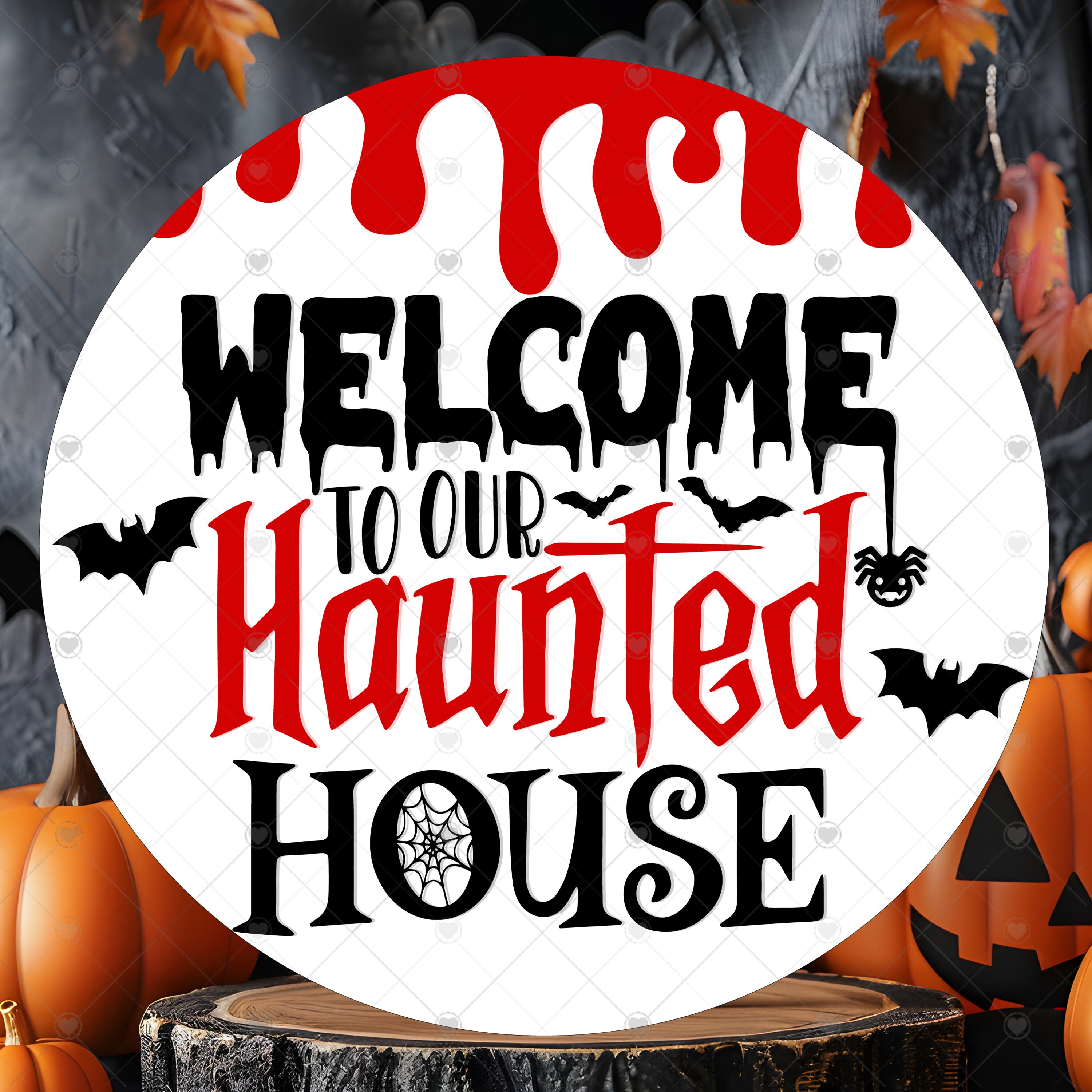 Haunted House Door Sign SVG, Halloween Home Decor, Halloween Welcome ...
