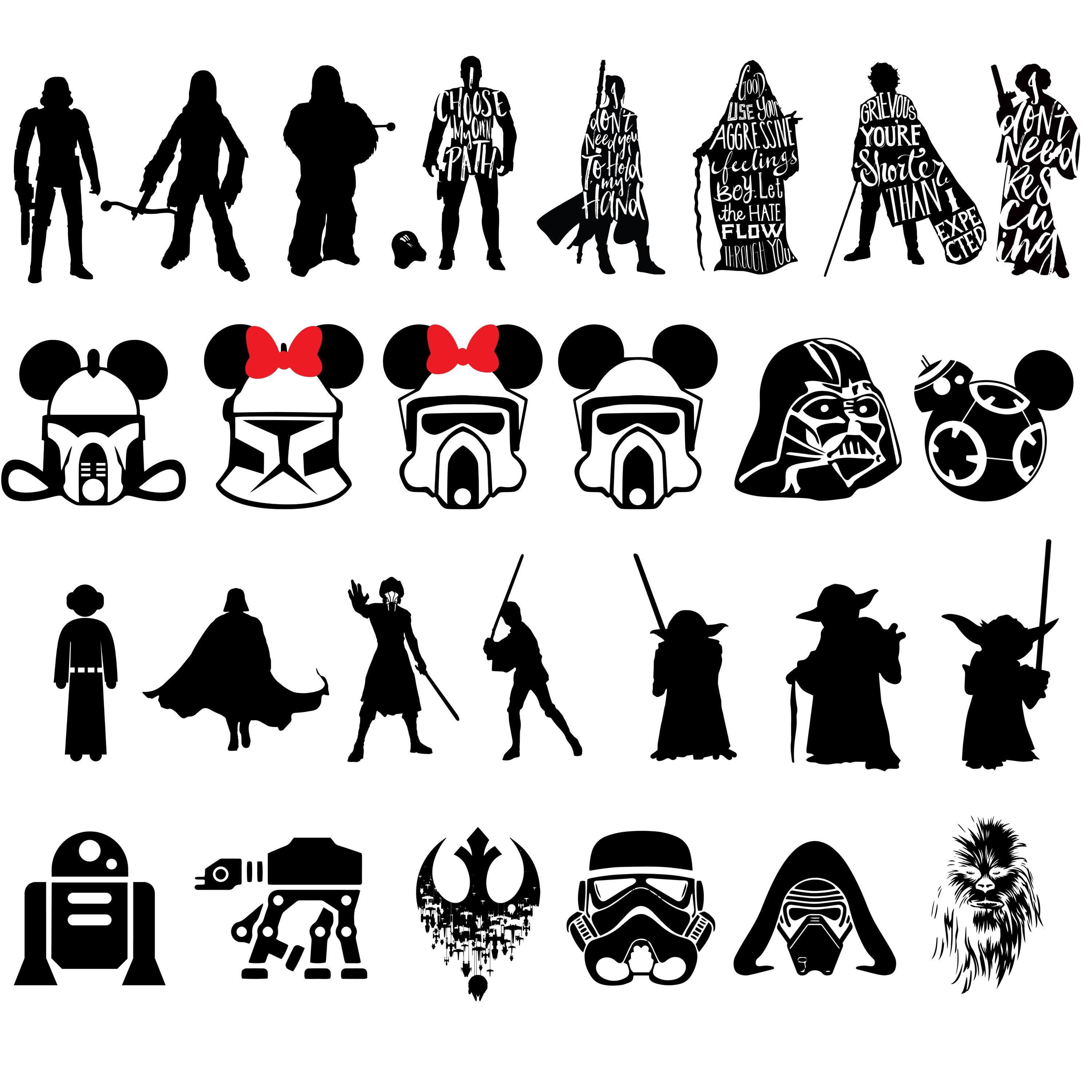 Star Wars SVG Bundle, Starwars Svg, Mandalorian Svg, Darth Vader Svg ...