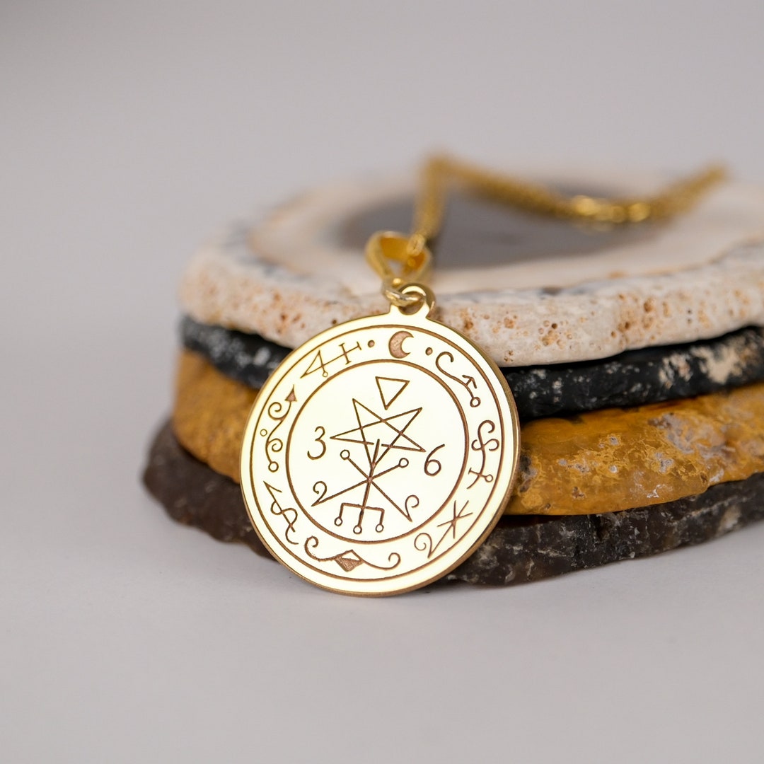 14k Solid Gold Sigil of Lilith Necklace ,lilith Pendant, for Brave ...