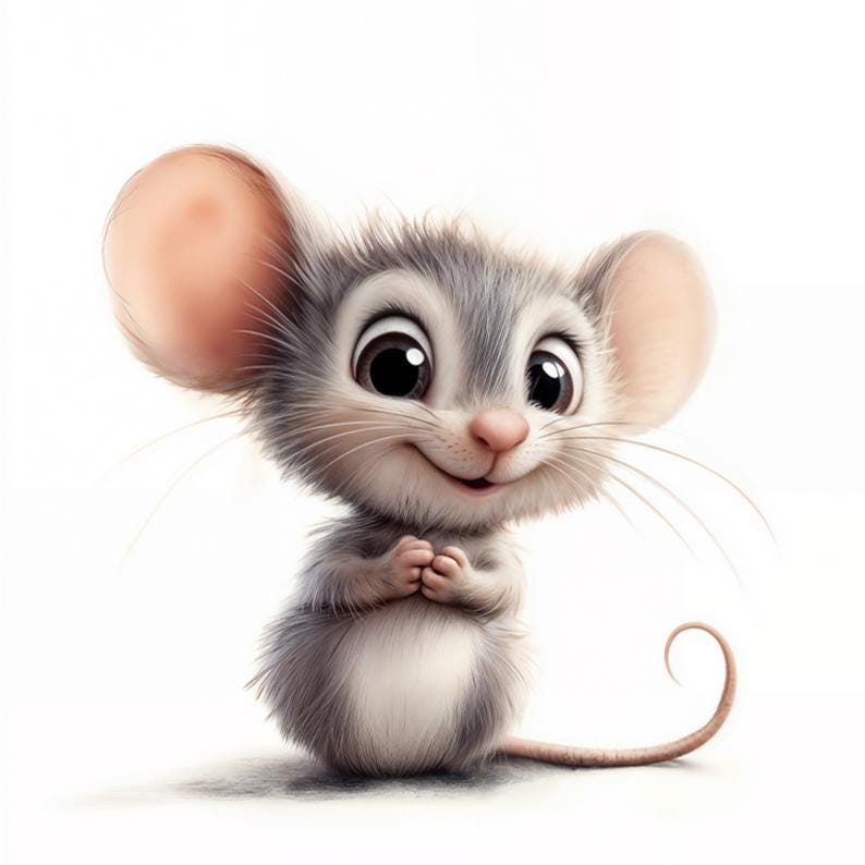 Mouse, Adorable Mouse, Perfect Children's Illustration for Decoration ...