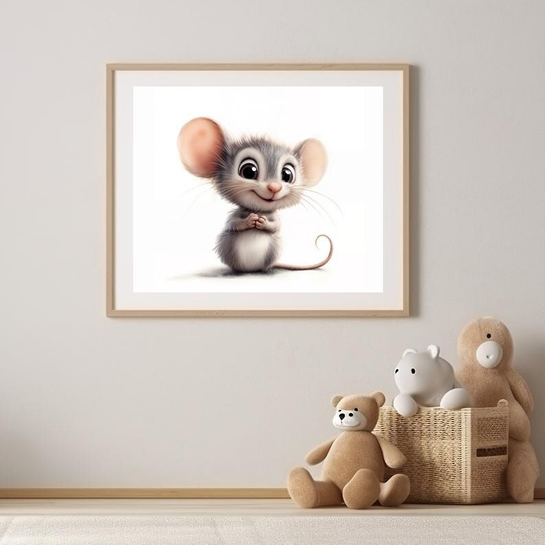 Mouse, Adorable Mouse, Perfect Children's Illustration for Decoration ...