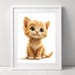 Orange Tabby Kitten Print, Cute Cat Nursery Decor, Cat Wall Art, Baby ...