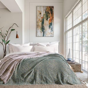 Tria Mulier Branches of Life Green 100% Organic Cotton Muslin Blanket ...