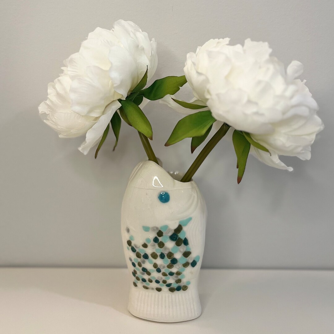 Handmade Ceramic Vase Fish Vase Porcelain Vase Hand Painted Vase - Etsy