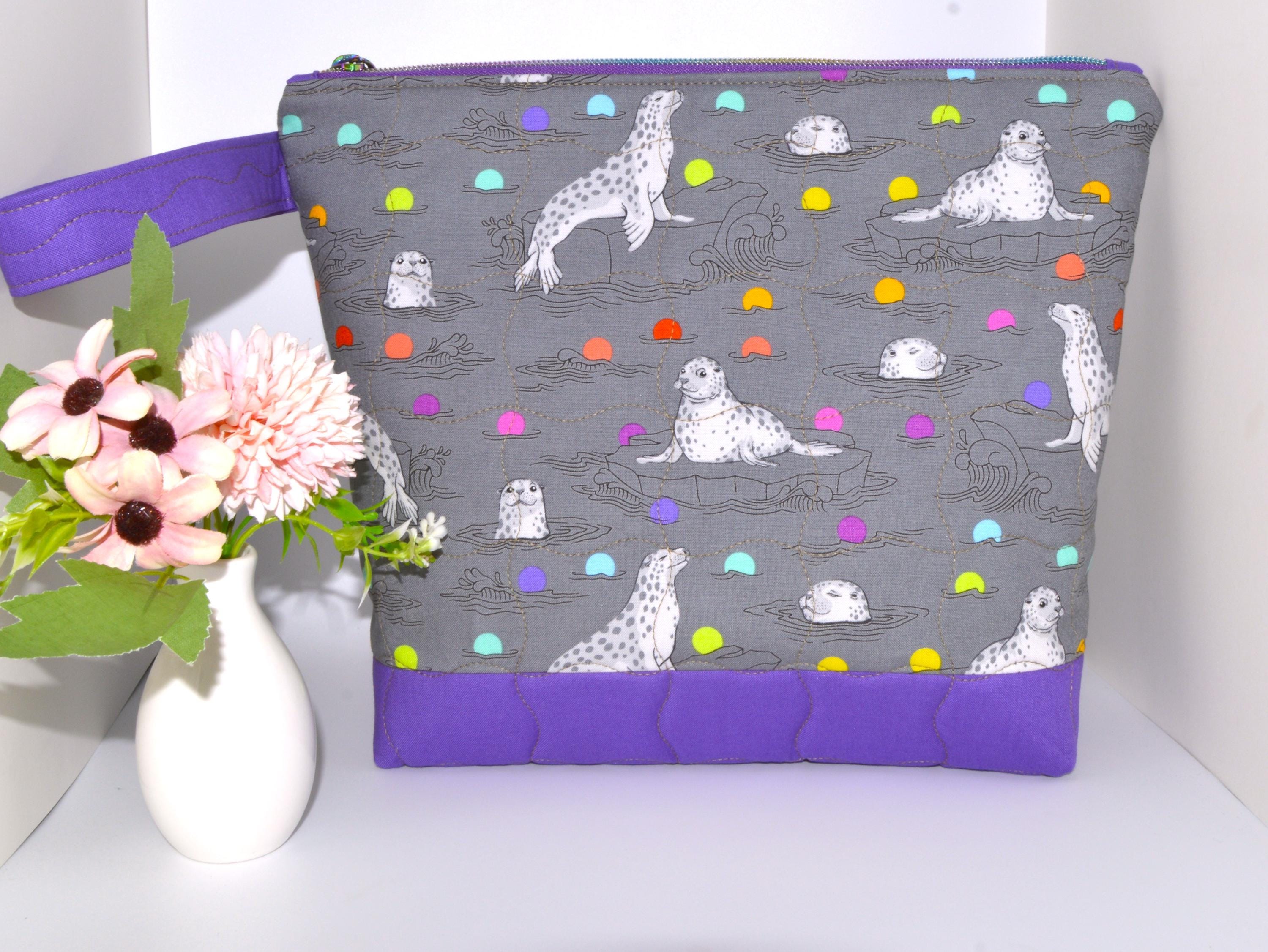 Project Bag | Tula Pink Seal the Deal Fabric | Make Up, Quilting ...