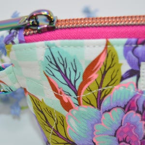 Key Chain, Tula Pink Untamed Fabric- "peony for Your Thoughts" - Coin ...