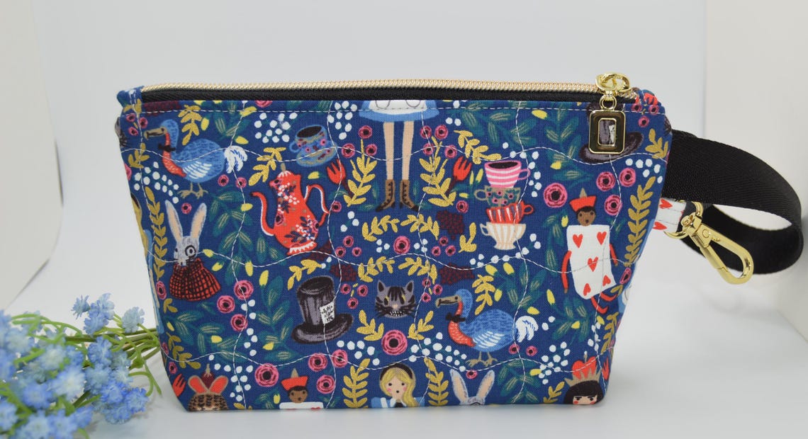 Rifle Paper Co Wristlet Zipper Clutch | Wonderland Key Chain, Zipper ...