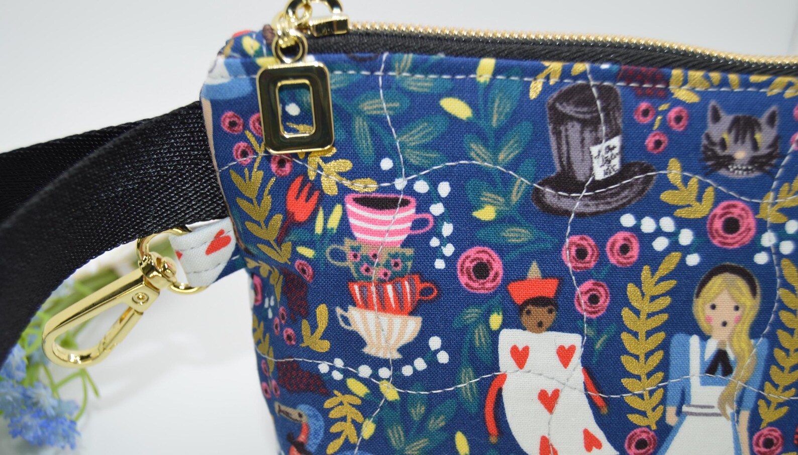 Rifle Paper Co Wristlet Zipper Clutch | Wonderland Key Chain, Zipper ...
