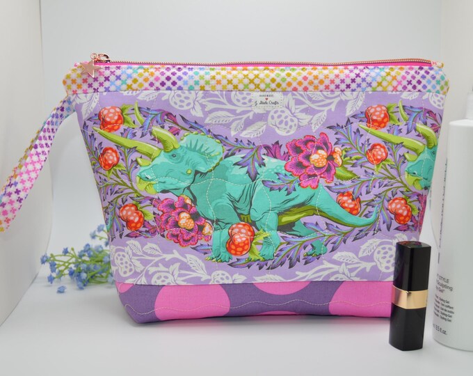 Tula Pink, Roar Fabric, Zipper Bag, Project Pouch, Trifecia, Cosmetic ...