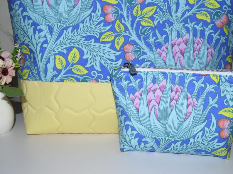 Zipper Project Tote Bag Set| Handmade Craft Organizer | Travel Bag - Etsy