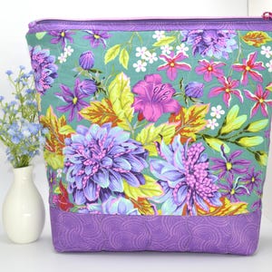 Zipper Project Bag With Tula Pink Hello Dahlia Fabric, Perfect Craft ...