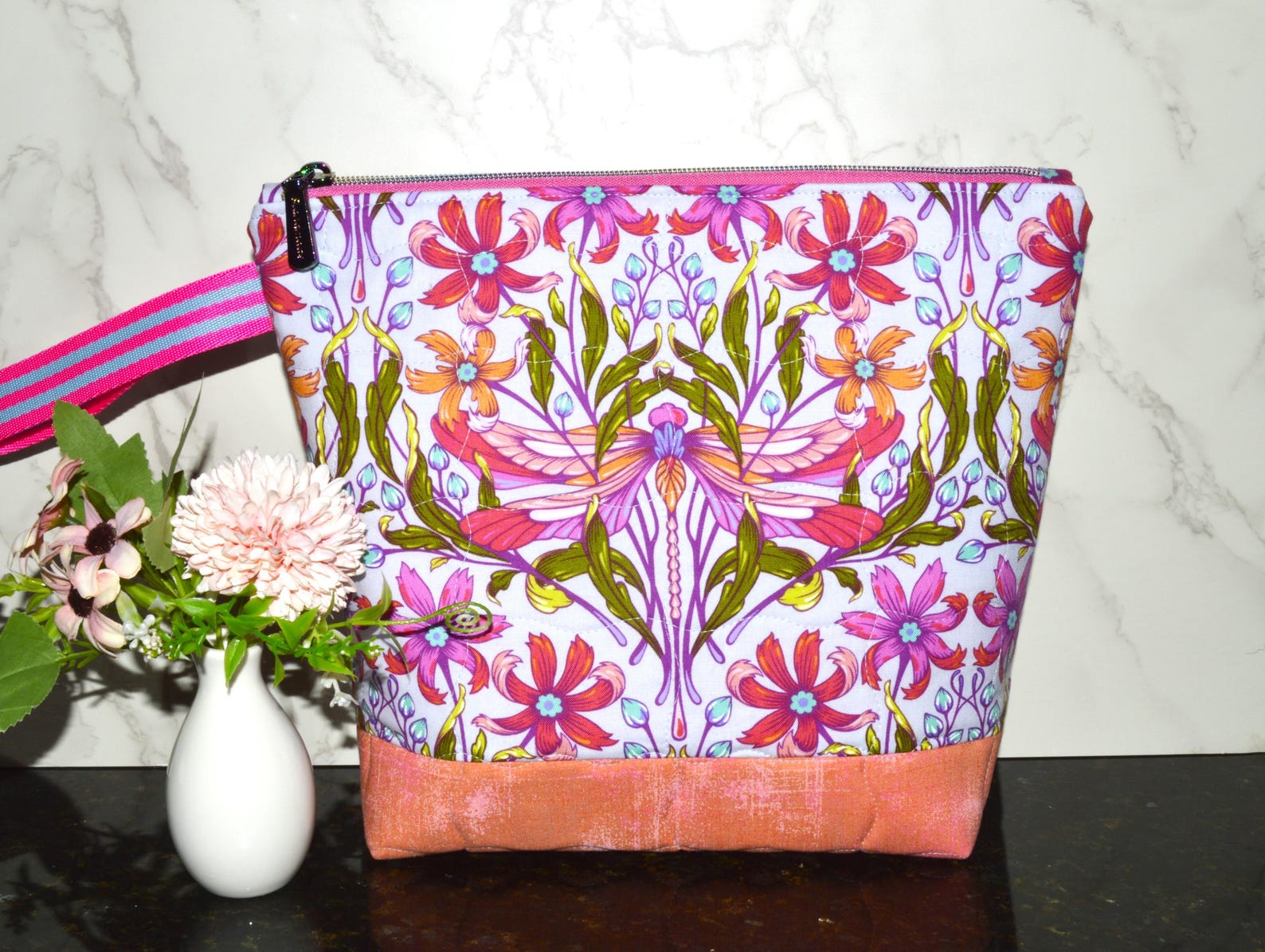 Zipper Project Bag -tula Pink OOP- Moon Garden Fabric, Knitting, Makeup ...