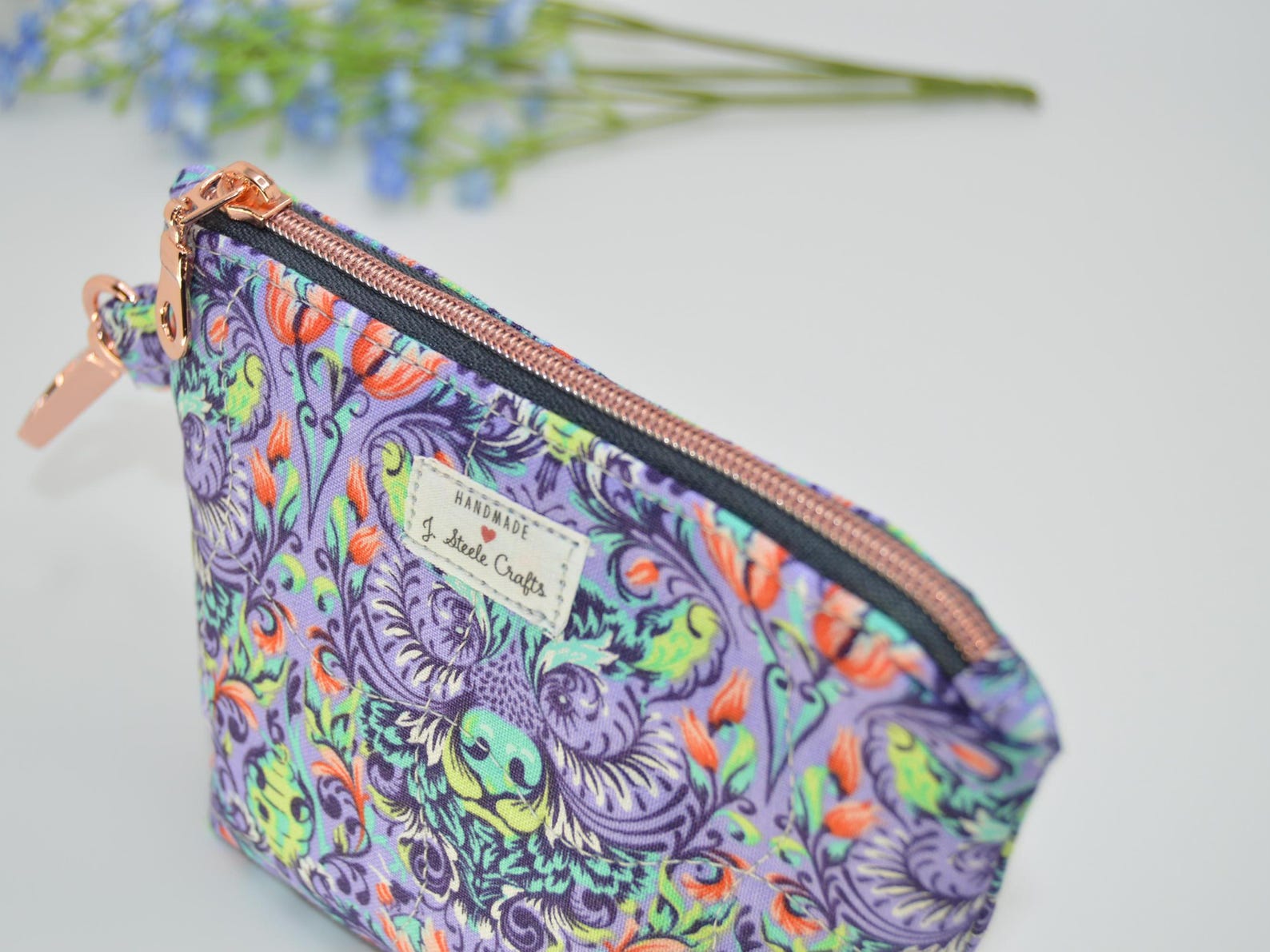 Key Chain, Tula Pink Mini Beast Fabric Coin Purse, bear With Me ...