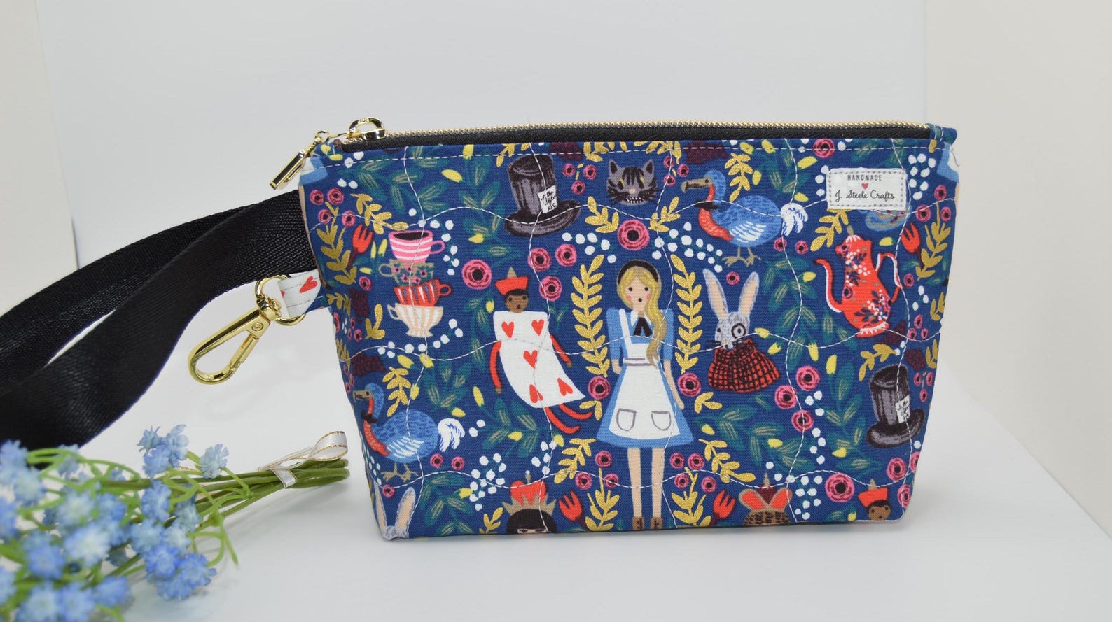 Rifle Paper Co Wristlet Zipper Clutch | Wonderland Key Chain, Zipper ...