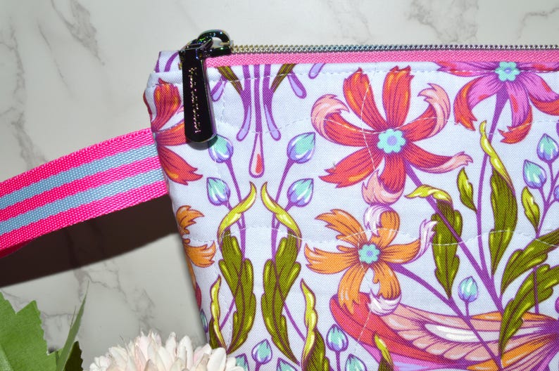 Zipper Project Bag -tula Pink OOP- Moon Garden Fabric, Knitting, Makeup ...