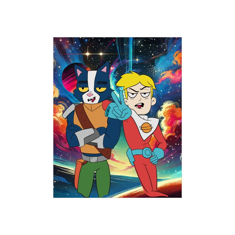 Final Space Fan Art Print Gary and Avocato Peace Sign Pose Colorful ...