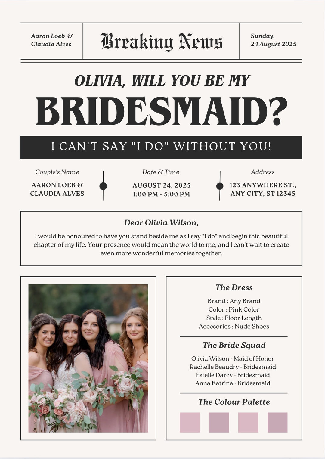 Vintage Newspaper Proposal - Etsy